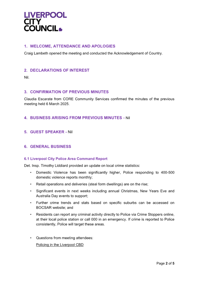 Agenda of Ordinary Meeting - Wednesday, 4 February 2026